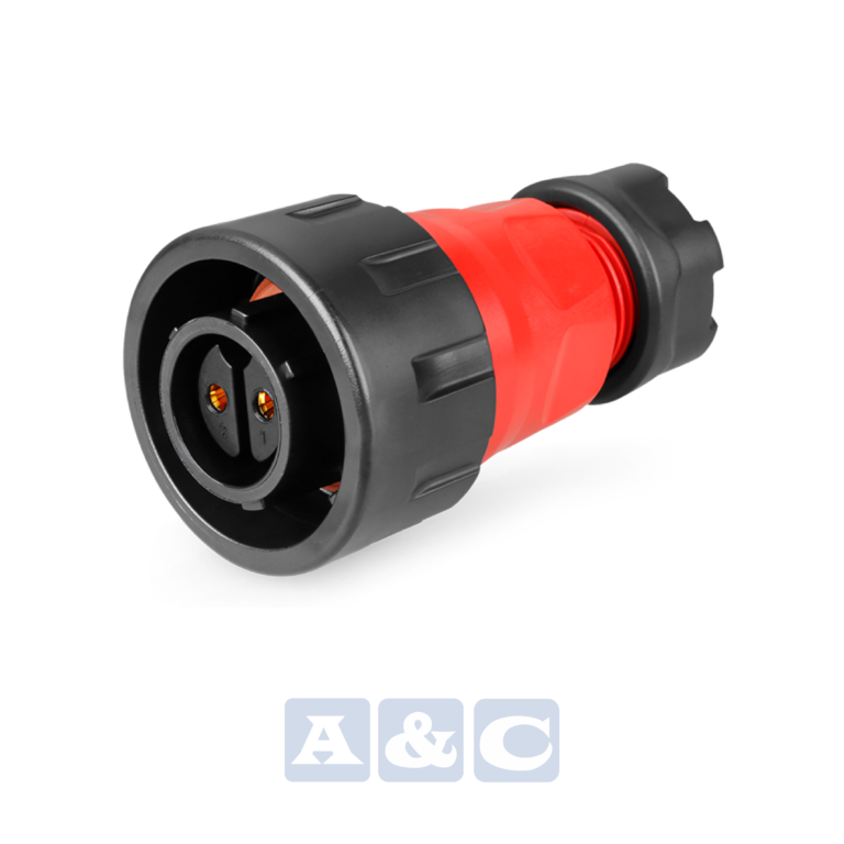 Conector 2/Pin Hembra incrustar rosca plast - A&C Ingeniería