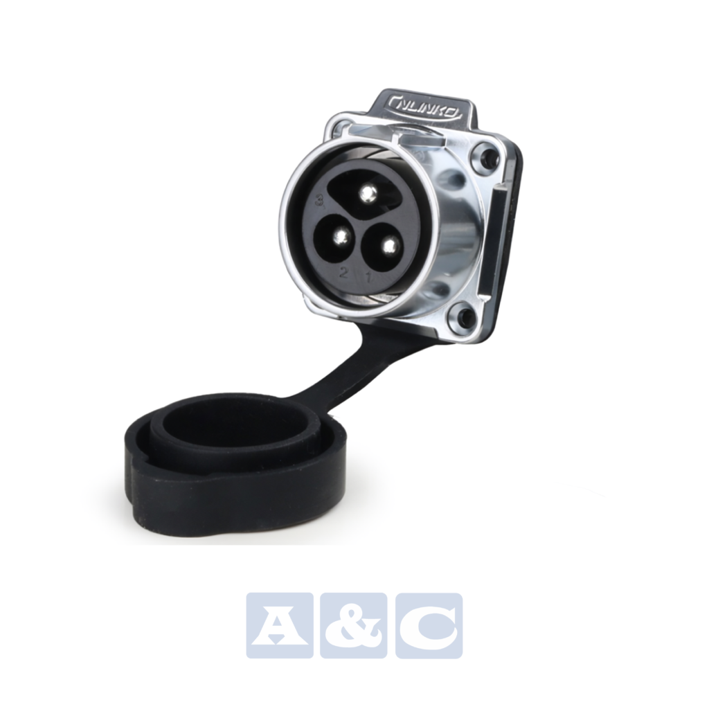 Conector 3/pin hembra liso incrustar - A&C Ingeniería