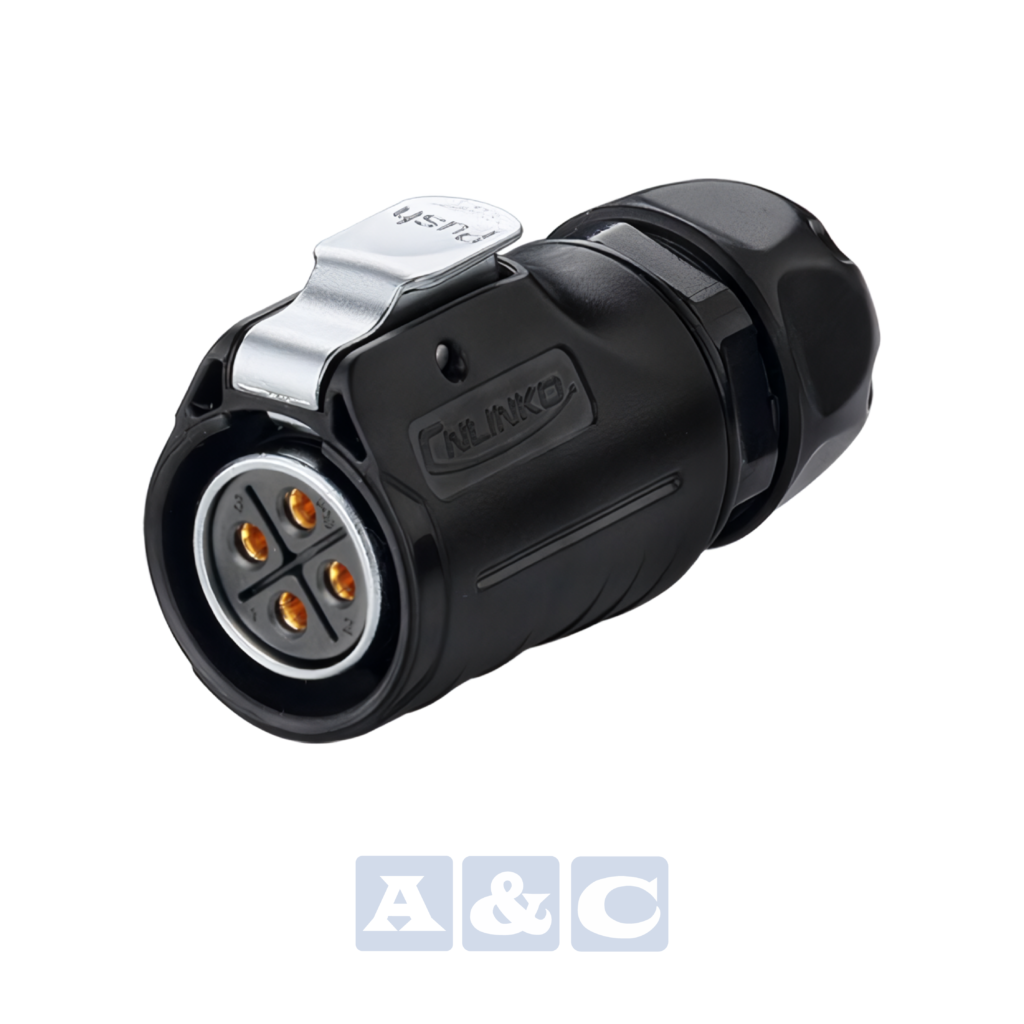 Conector 4/pin macho liso aereo - A&C Ingeniería